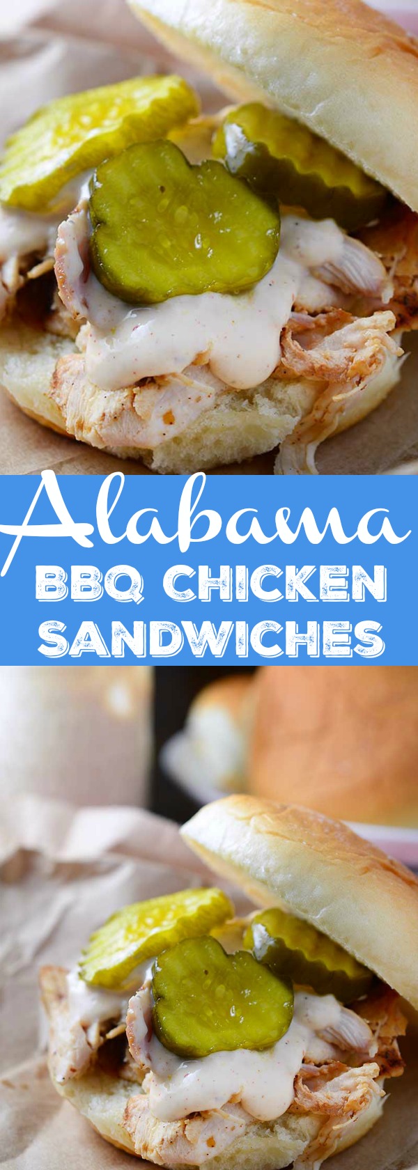 Pulled Chicken Sandwich with Alabama BBQ Sauce - Life's Ambrosia
