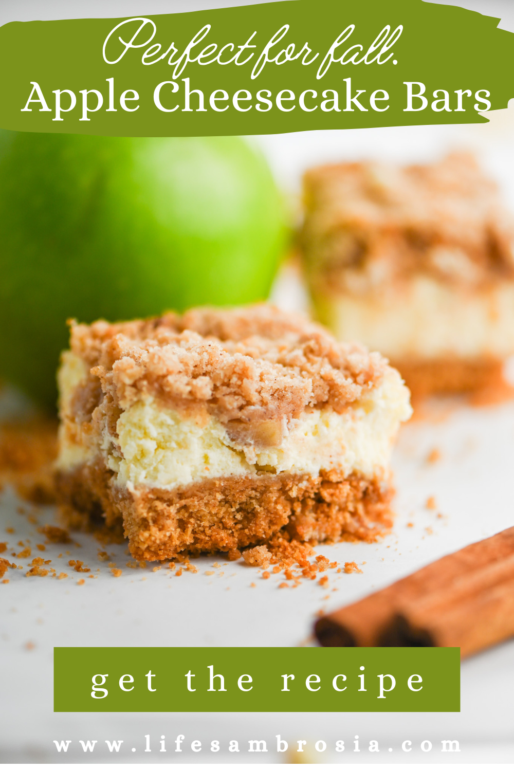 Apple Cheesecake Bars - Life's Ambrosia
