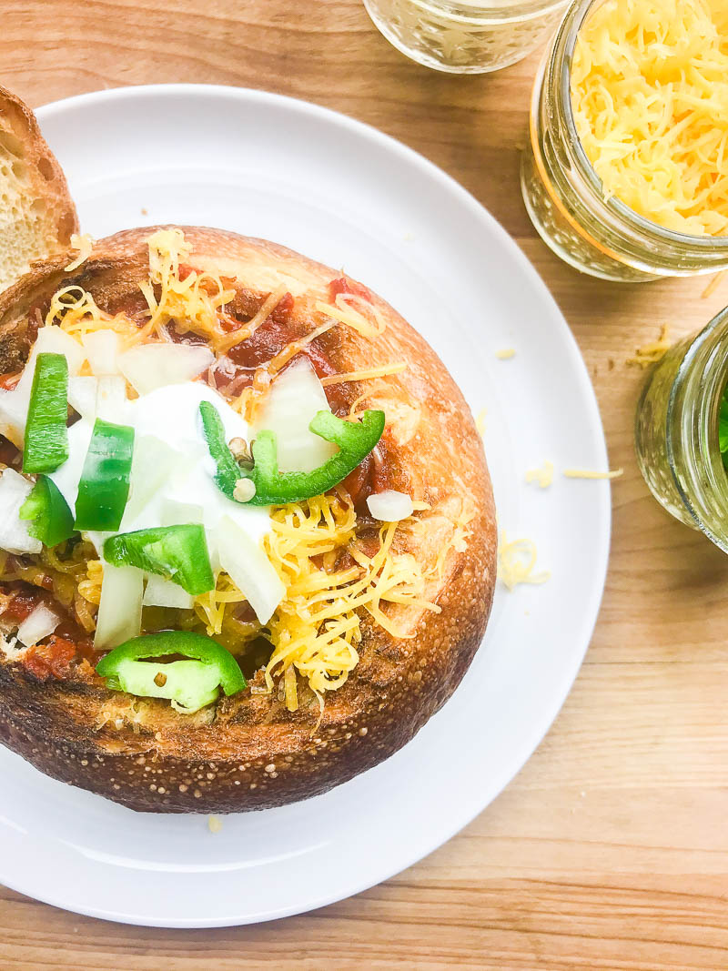 BBQ Rib Chili Bread Bowls Recipe - Life's Ambrosia
