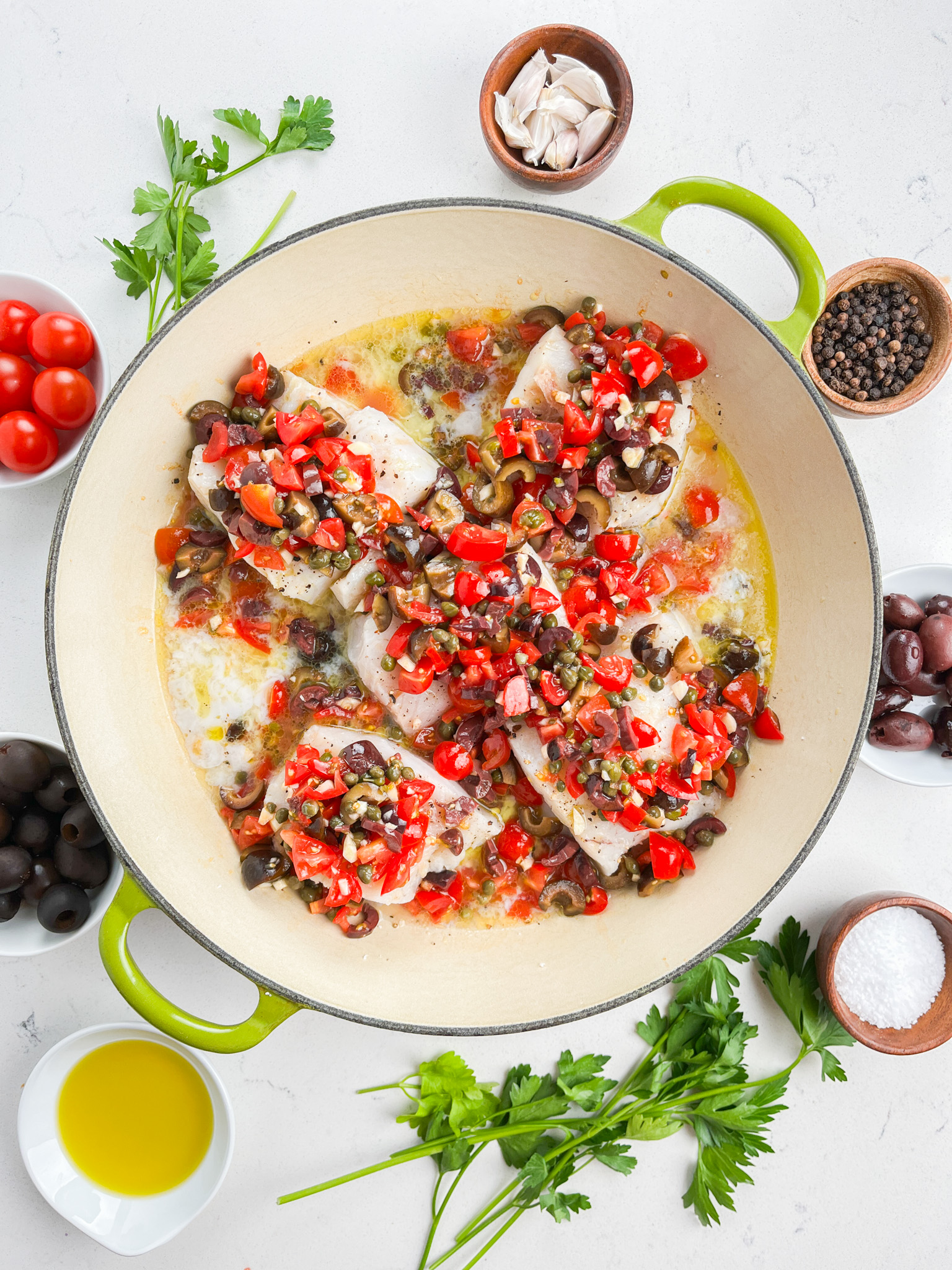 Baked Bruschetta Cod Recipe | Life's Ambrosia