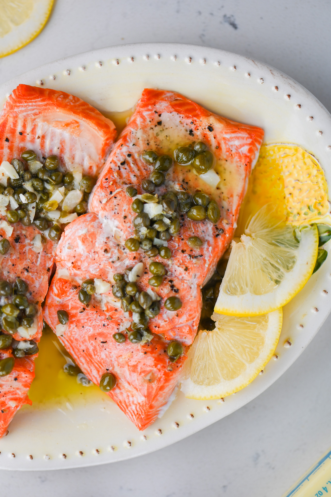 Baked Salmon with Lemon Caper Butter - Life's Ambrosia