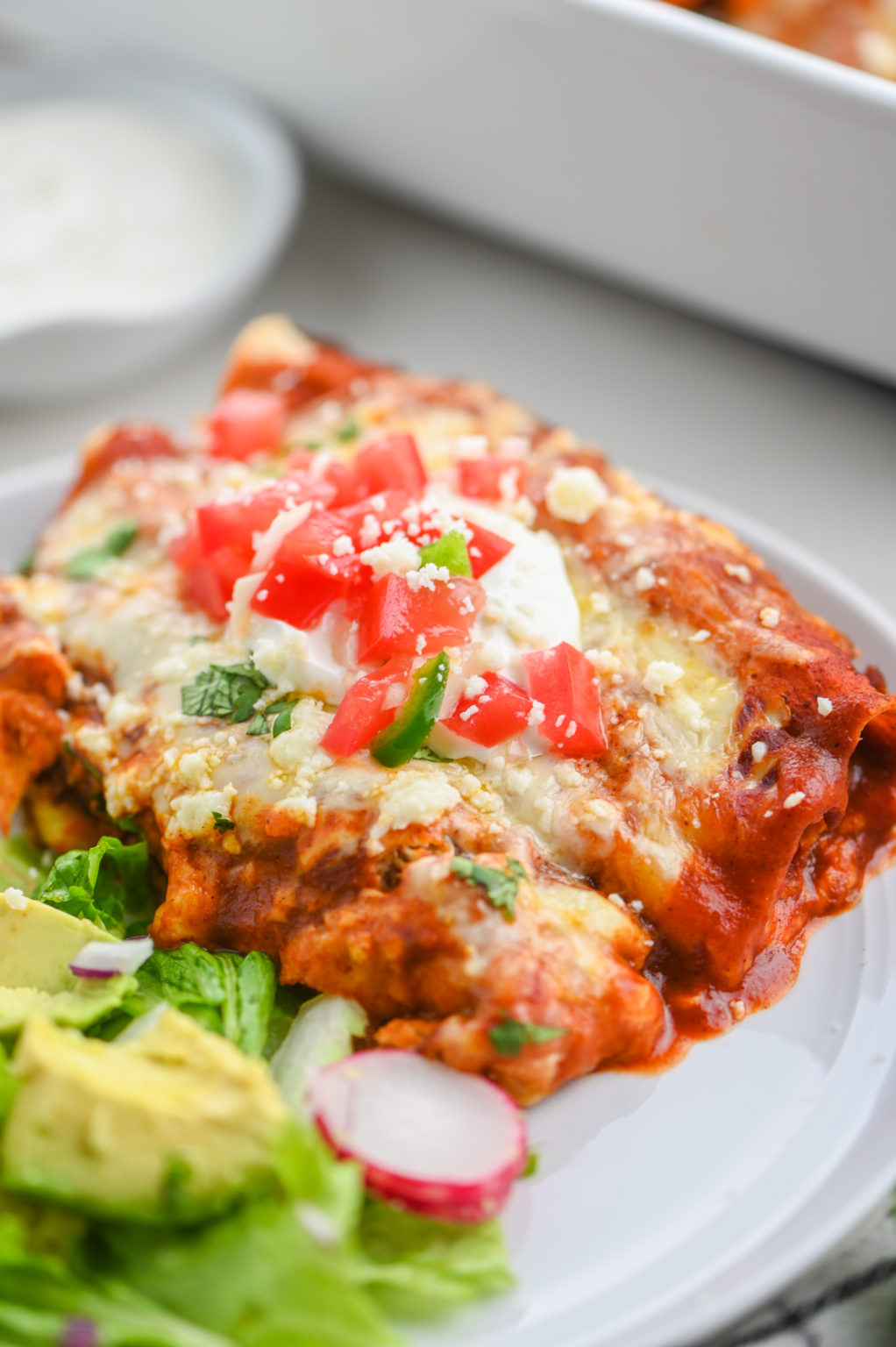 Bean and Cheese Enchiladas Recipe | Life's Ambrosia