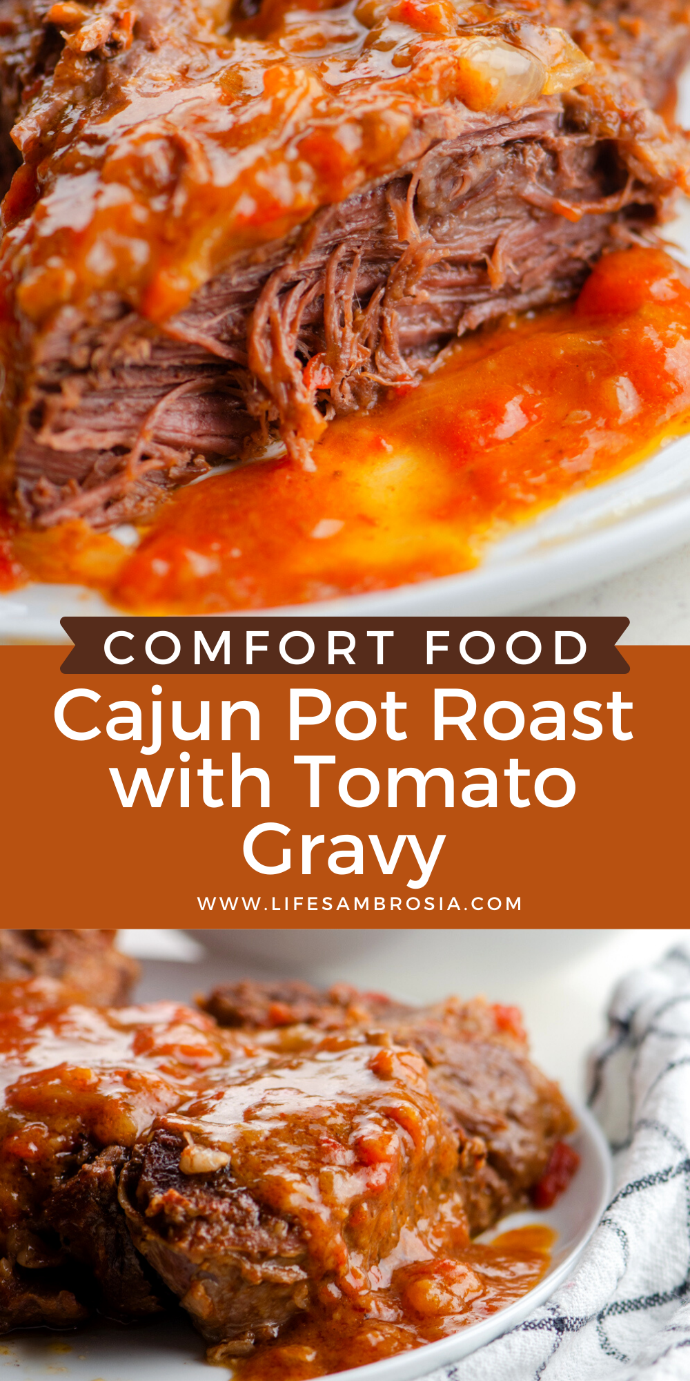 Cajun Pot Roast with Tomato Gravy - Life's Ambrosia