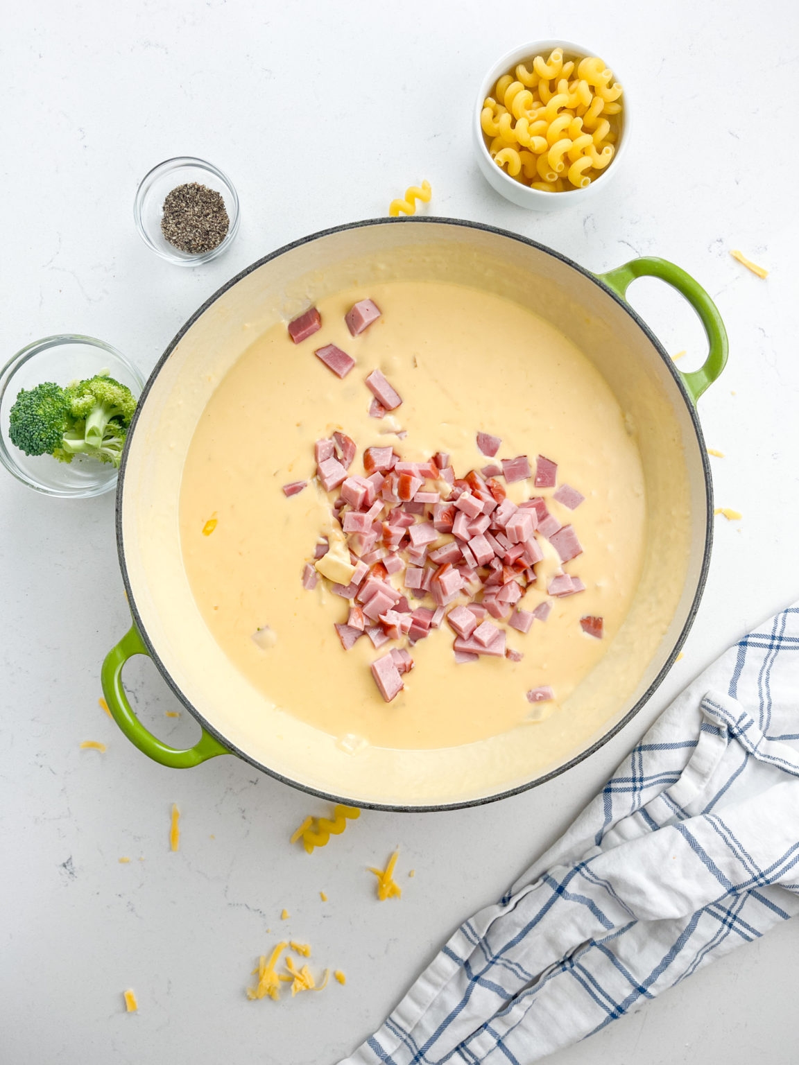 Cheesy Ham and Broccoli Pasta Recipe | Life's Ambrosia Life's Ambrosia