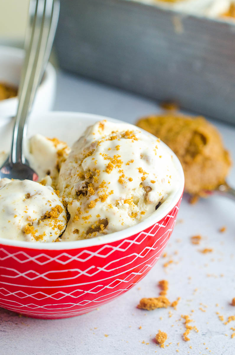 Cookie Butter Ice Cream Recipe - No Churn Ice Cream - Life's Ambrosia
