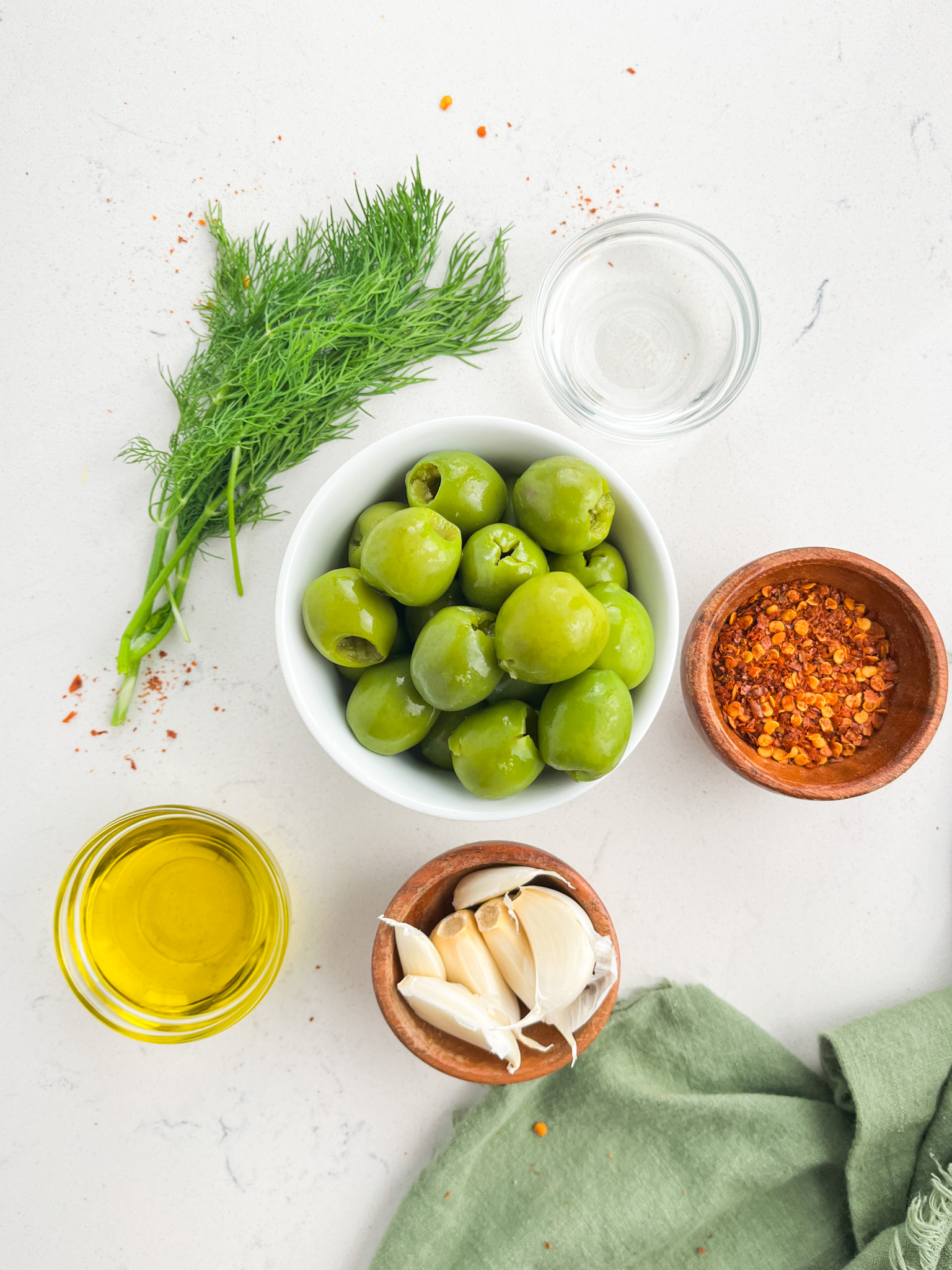 Dill Marinated Green Olives - Life's Ambrosia