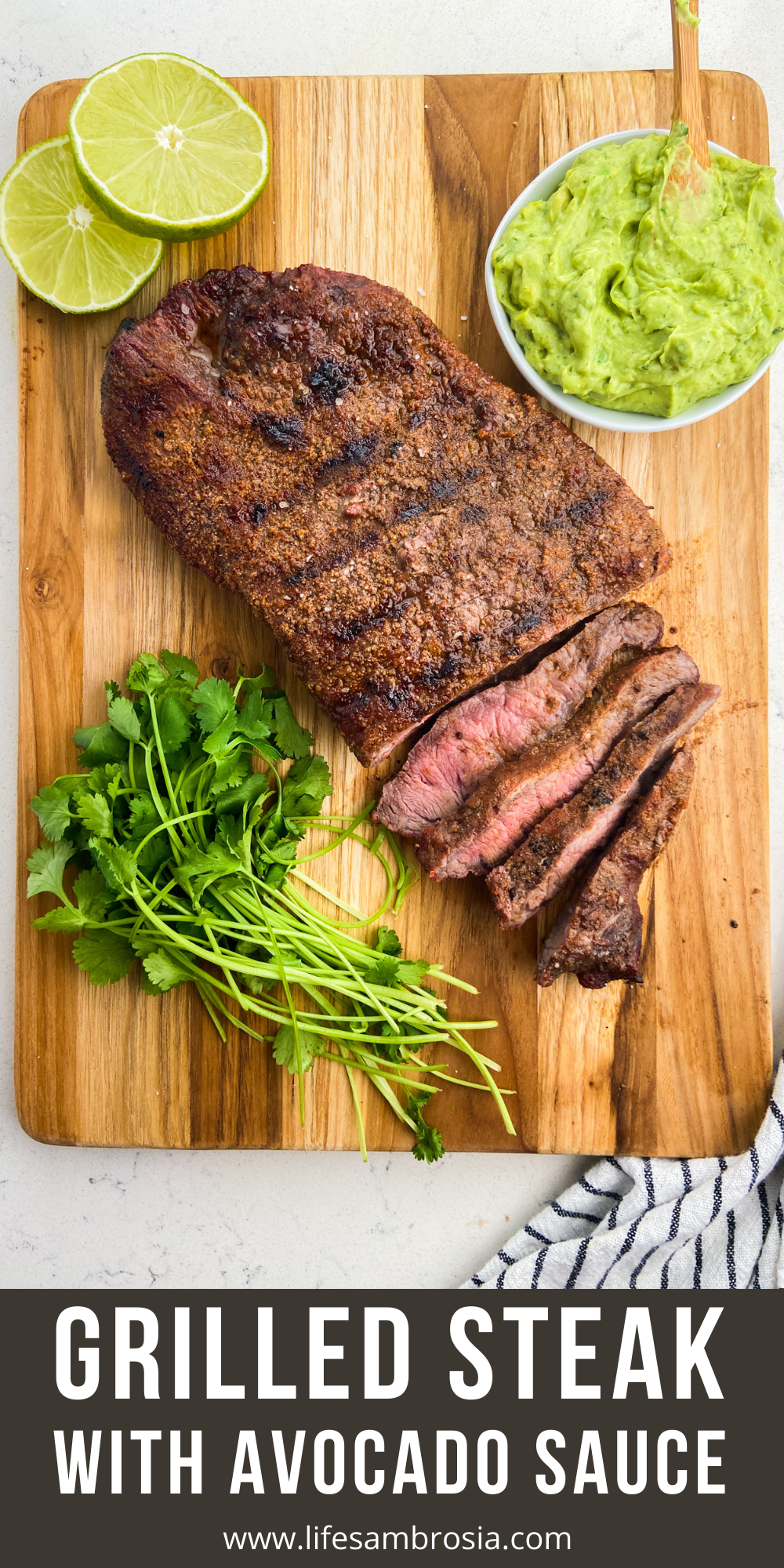 Grilled Steak with Avocado Sauce Recipe | Life's Ambrosia Life's Ambrosia