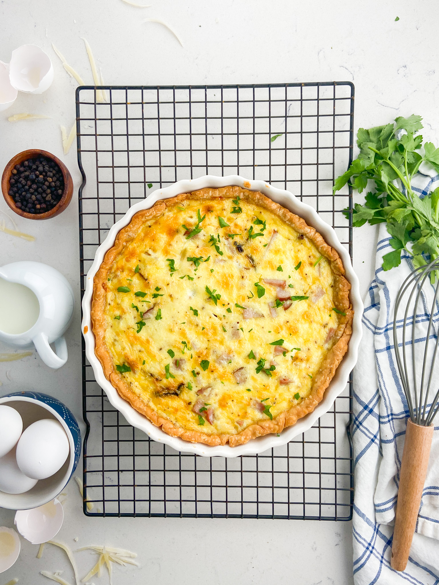 Ham and Cheese Quiche - Life's Ambrosia