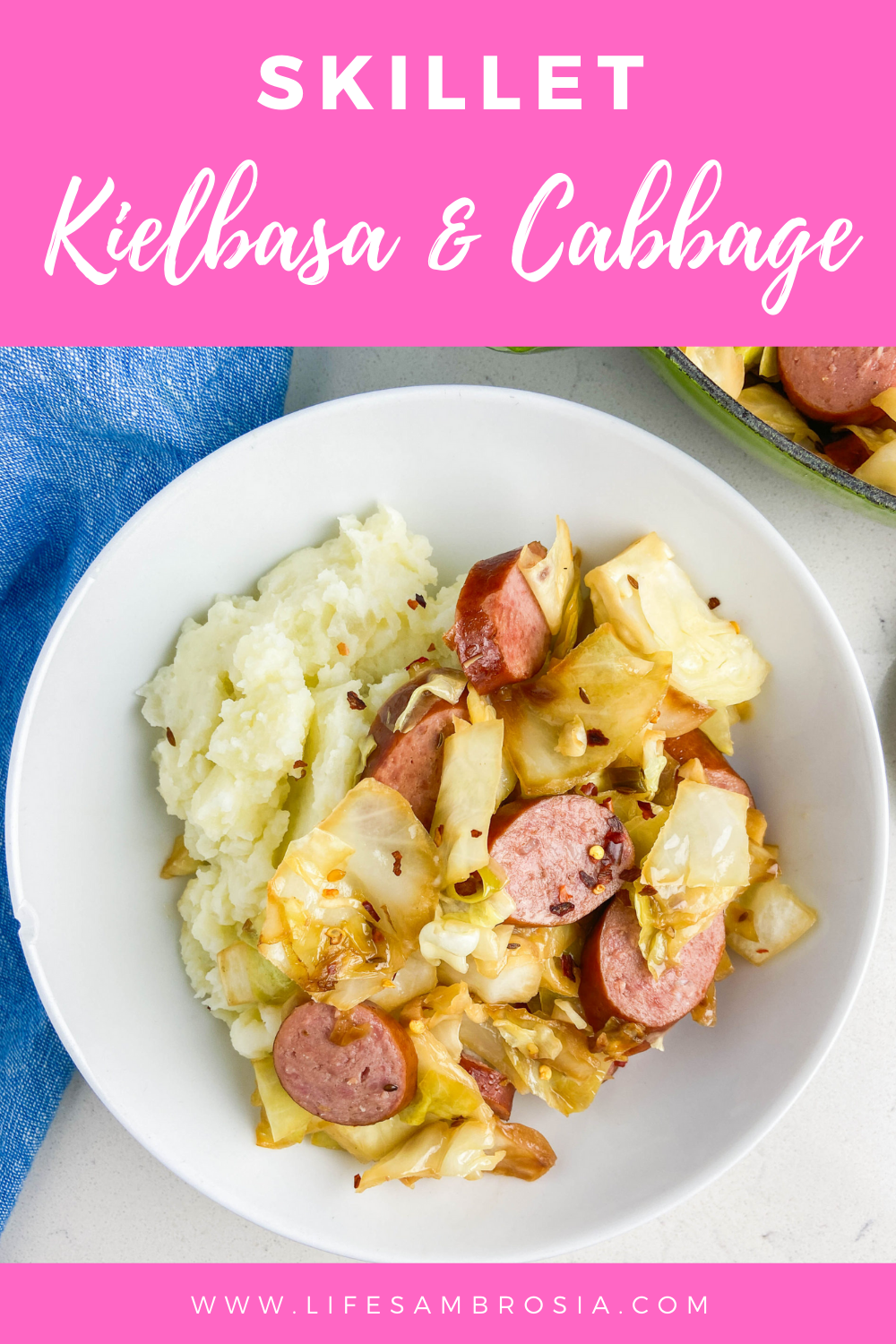 Receta de kielbasa y col a la sartén | Weeknight Meal | Lifes Ambrosia ...