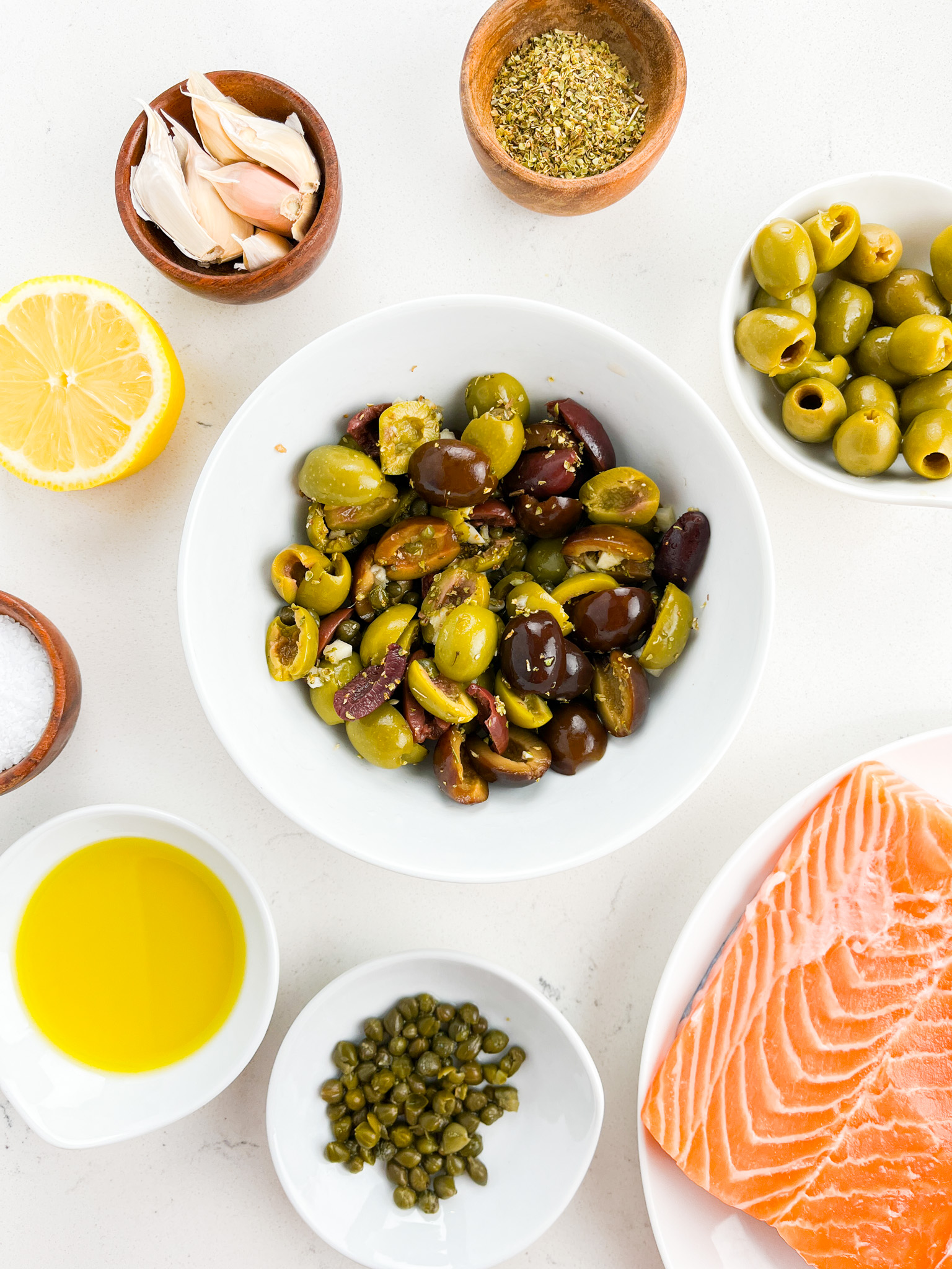 Oven Roasted Salmon with Olives - Life's Ambrosia