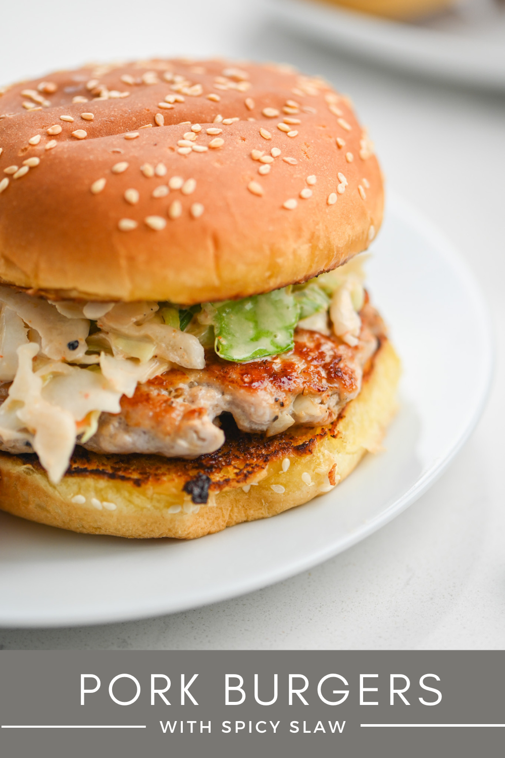 Pork Burgers with Sriracha Slaw - Life's Ambrosia
