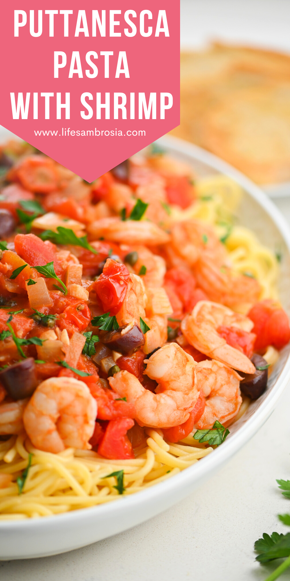Puttanesca Pasta with Shrimp Recipe | Life's Ambrosia