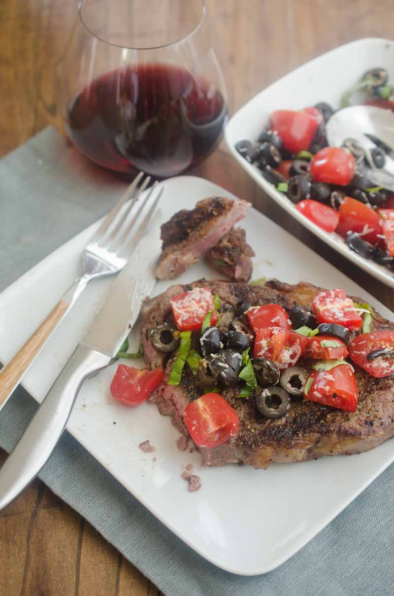Ribeye Steaks with Fresh Tomato Tapenade - Life's Ambrosia