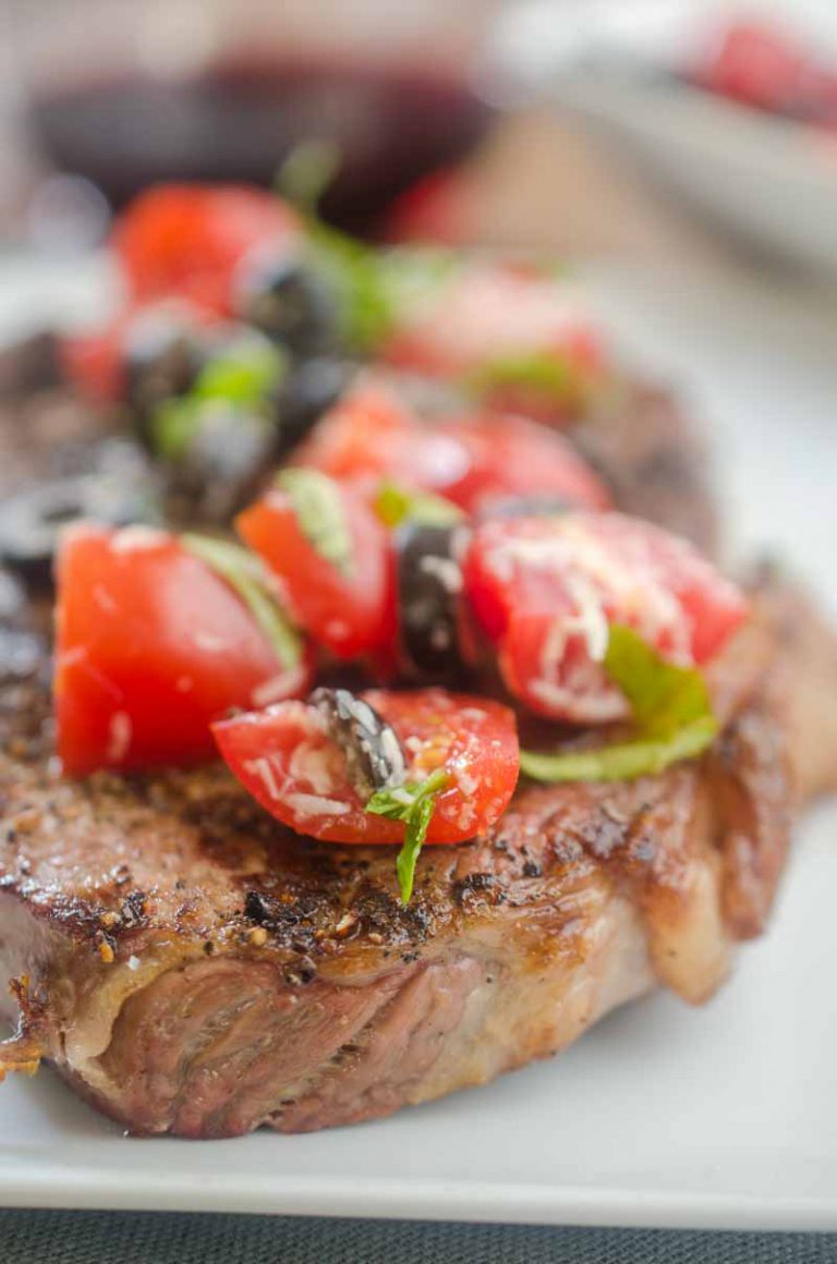 Ribeye Steaks with Fresh Tomato Tapenade - Life's Ambrosia