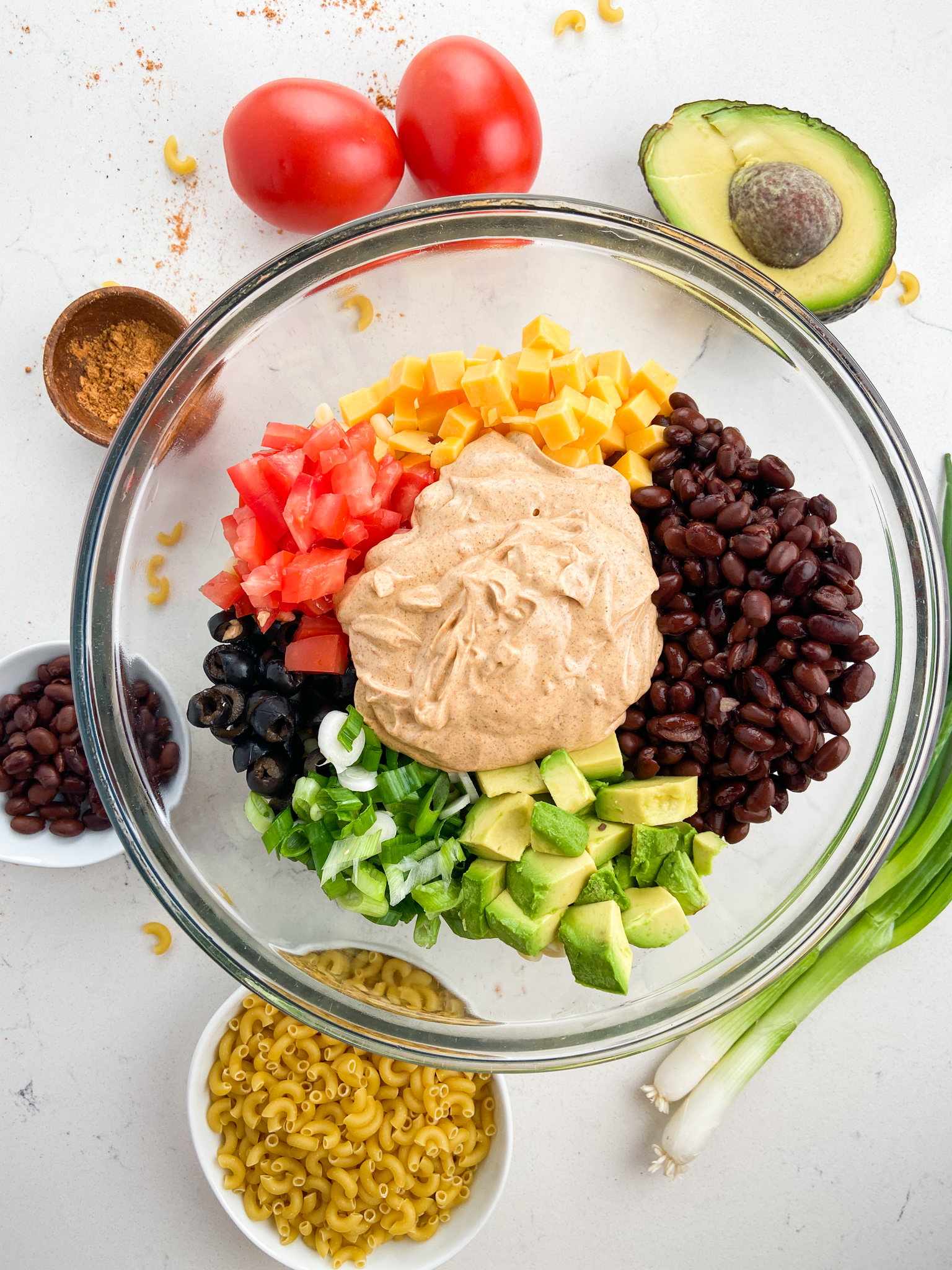 Seven Layer Dip Pasta Salad - Life's Ambrosia
