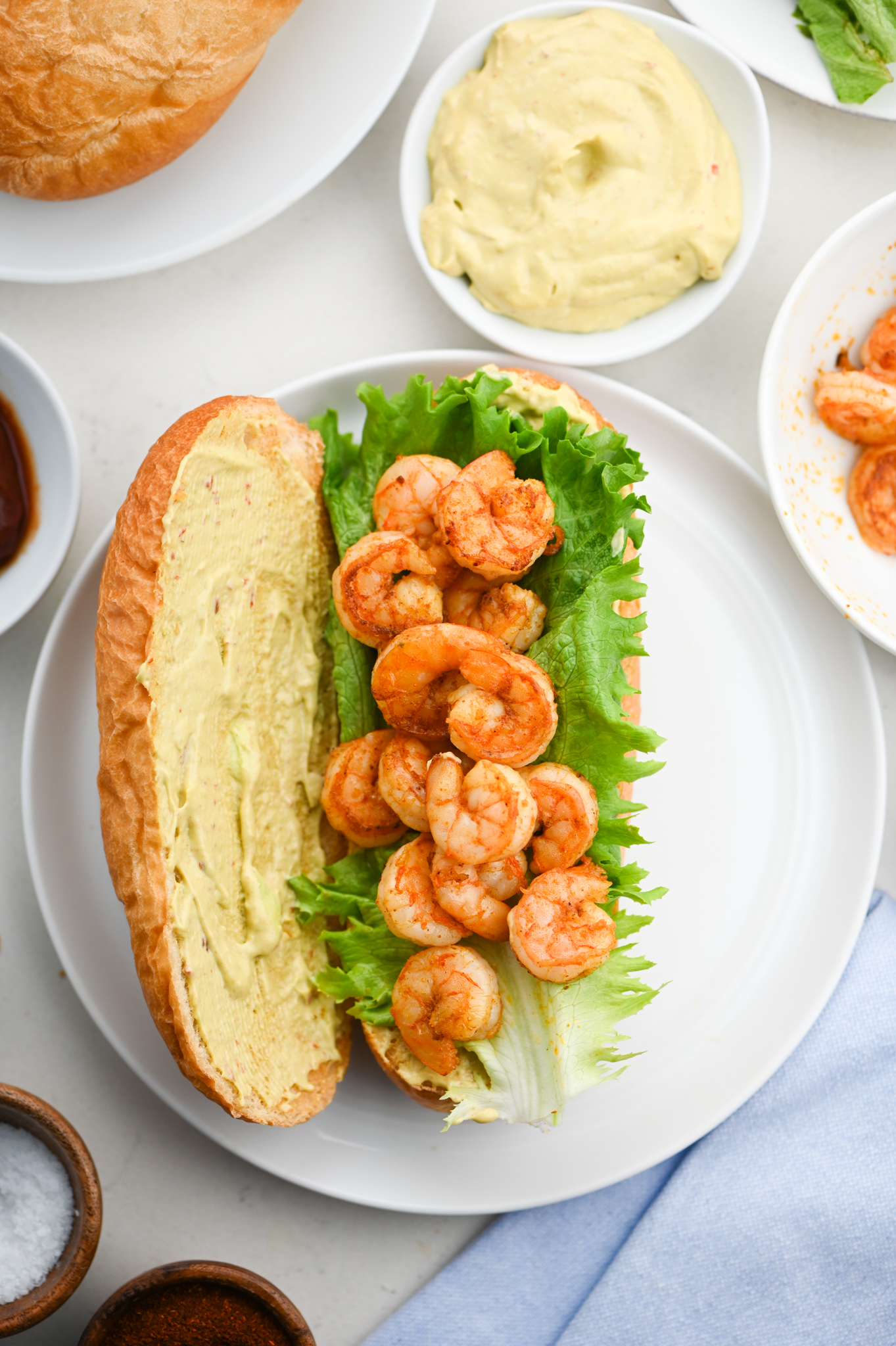 Spicy Shrimp Sandwich with Chipotle Avocado Mayonnaise - Life's Ambrosia