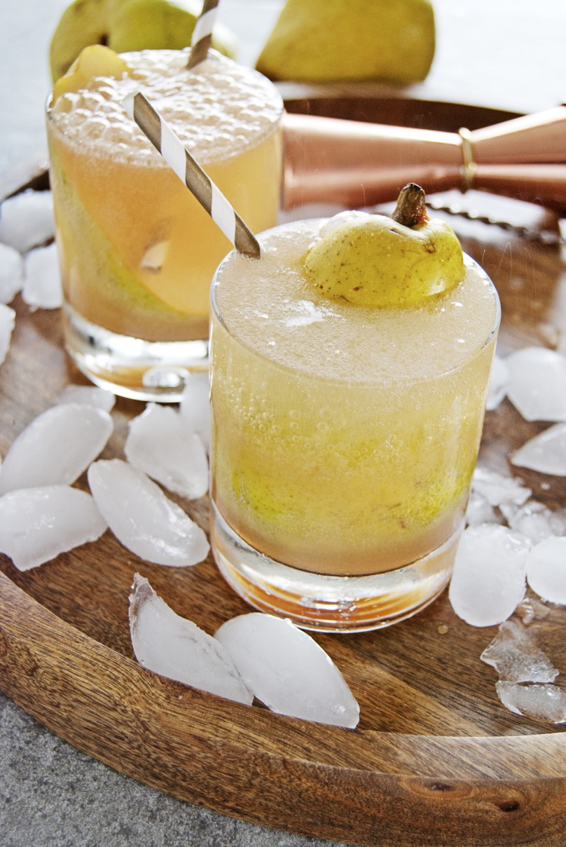 Cardamom Pear Spritzer Cocktail - Life's Ambrosia Life's Ambrosia