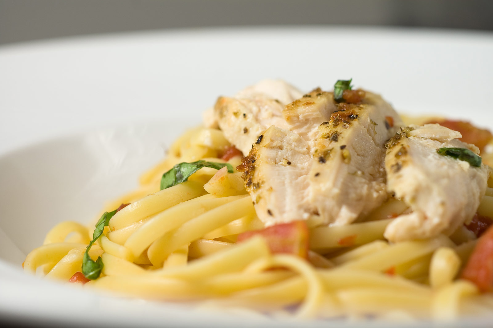 Chicken Linguine with Chunky Tomato Sauce - Life's Ambrosia