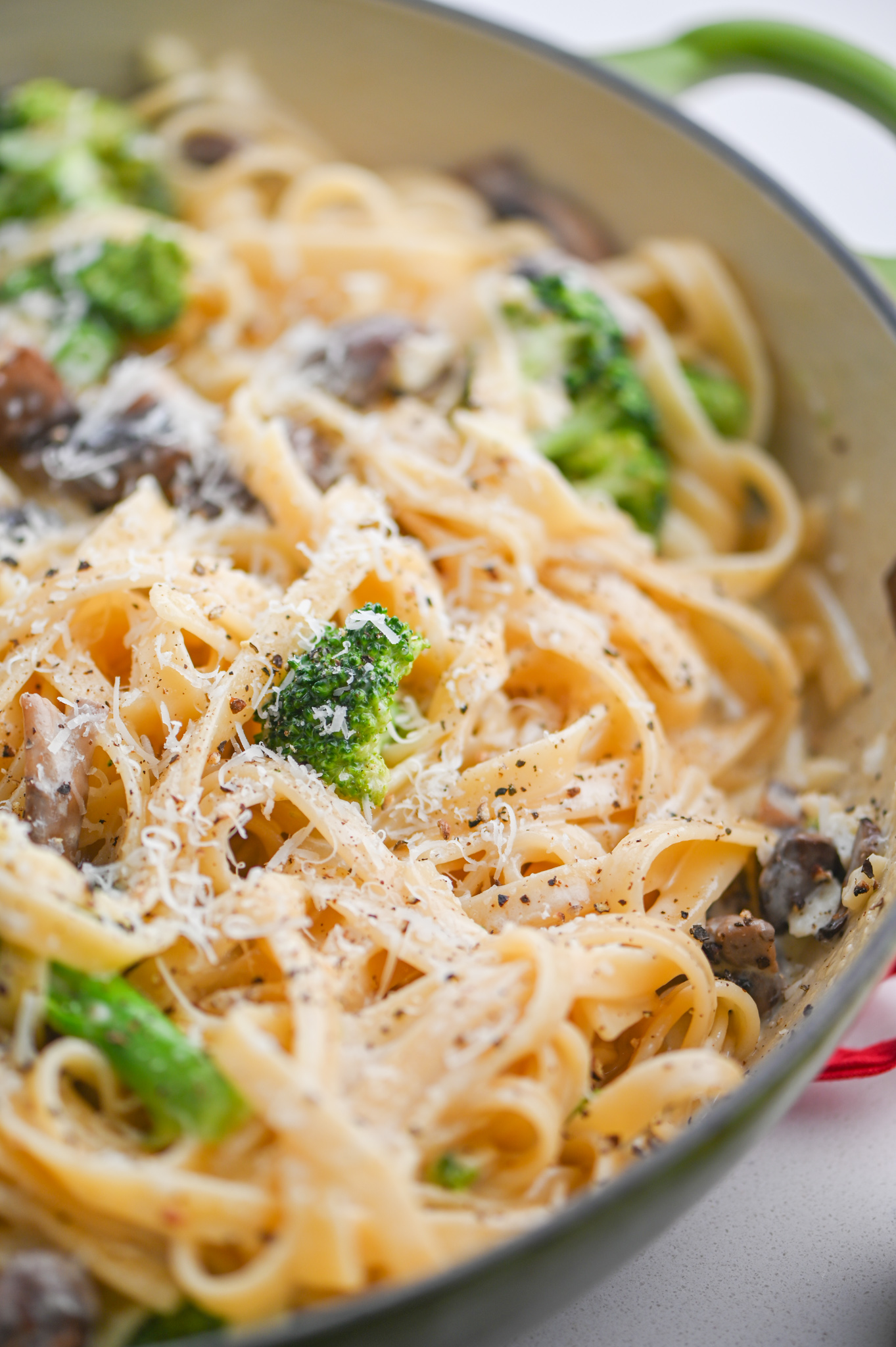 Mushroom Broccoli Alfredo - Life's Ambrosia