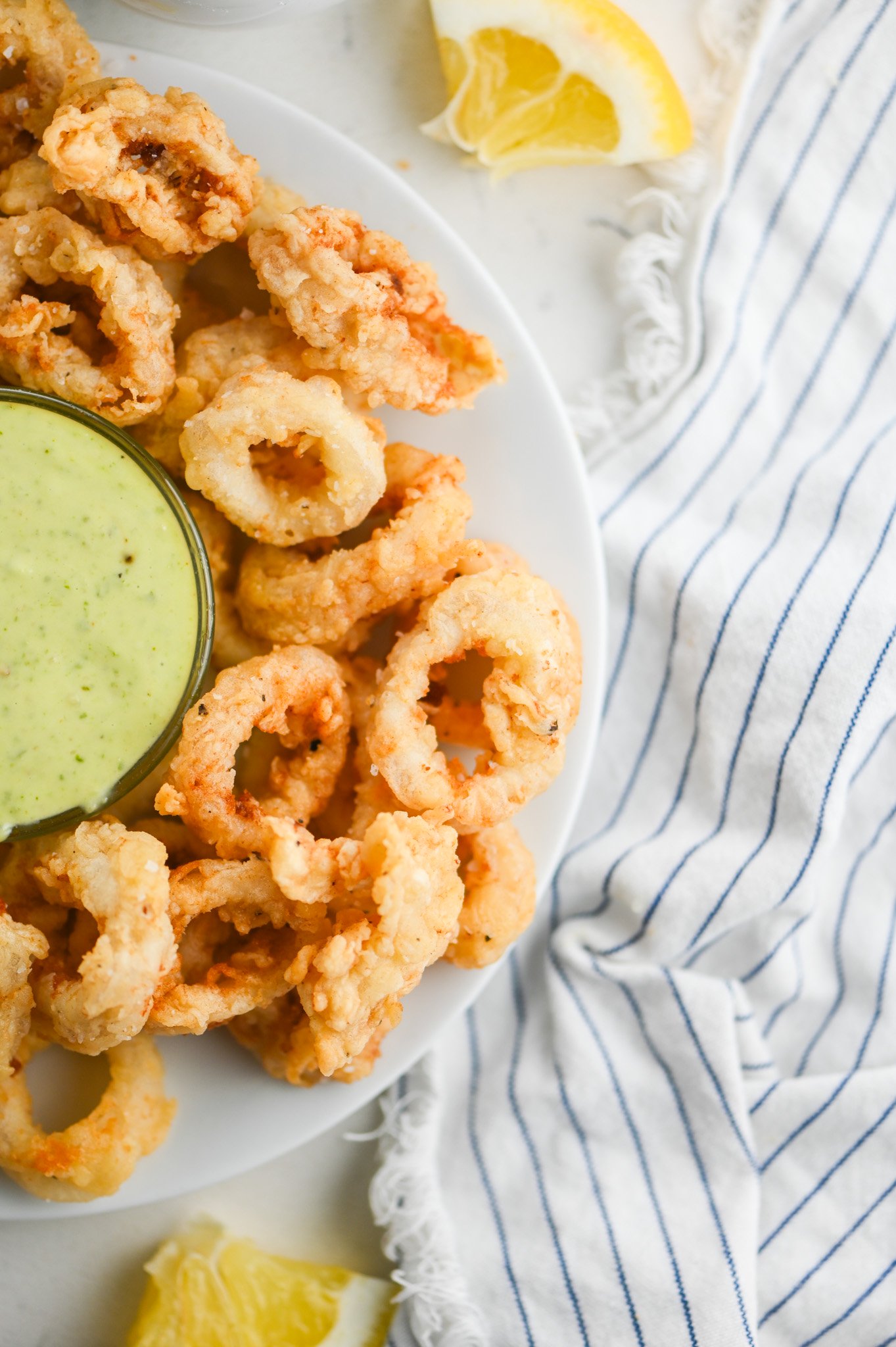 Fried Calamari with Pesto Aioli Sauce - Life's Ambrosia