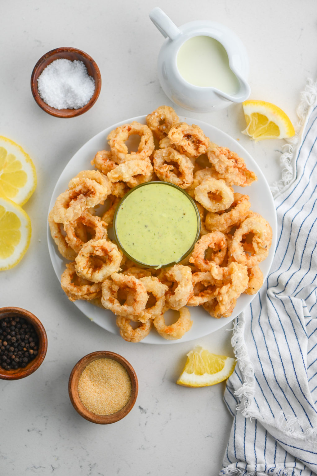 Fried Calamari with Pesto Aioli Sauce - Life's Ambrosia