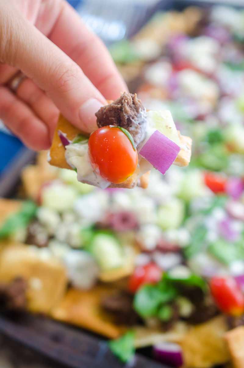 Greek Gyro Nachos - Life's Ambrosia