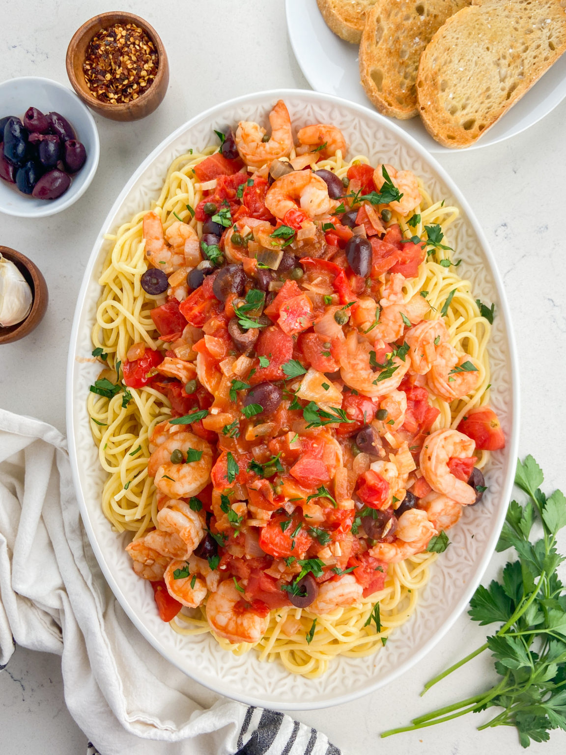Puttanesca Pasta with Shrimp Recipe | Life's Ambrosia