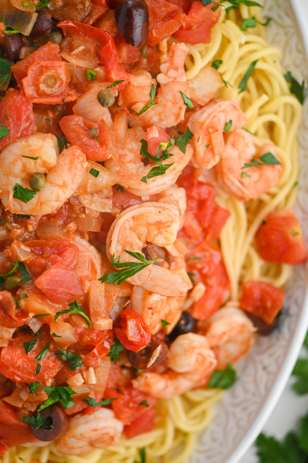 Puttanesca Pasta with Shrimp Recipe | Life's Ambrosia