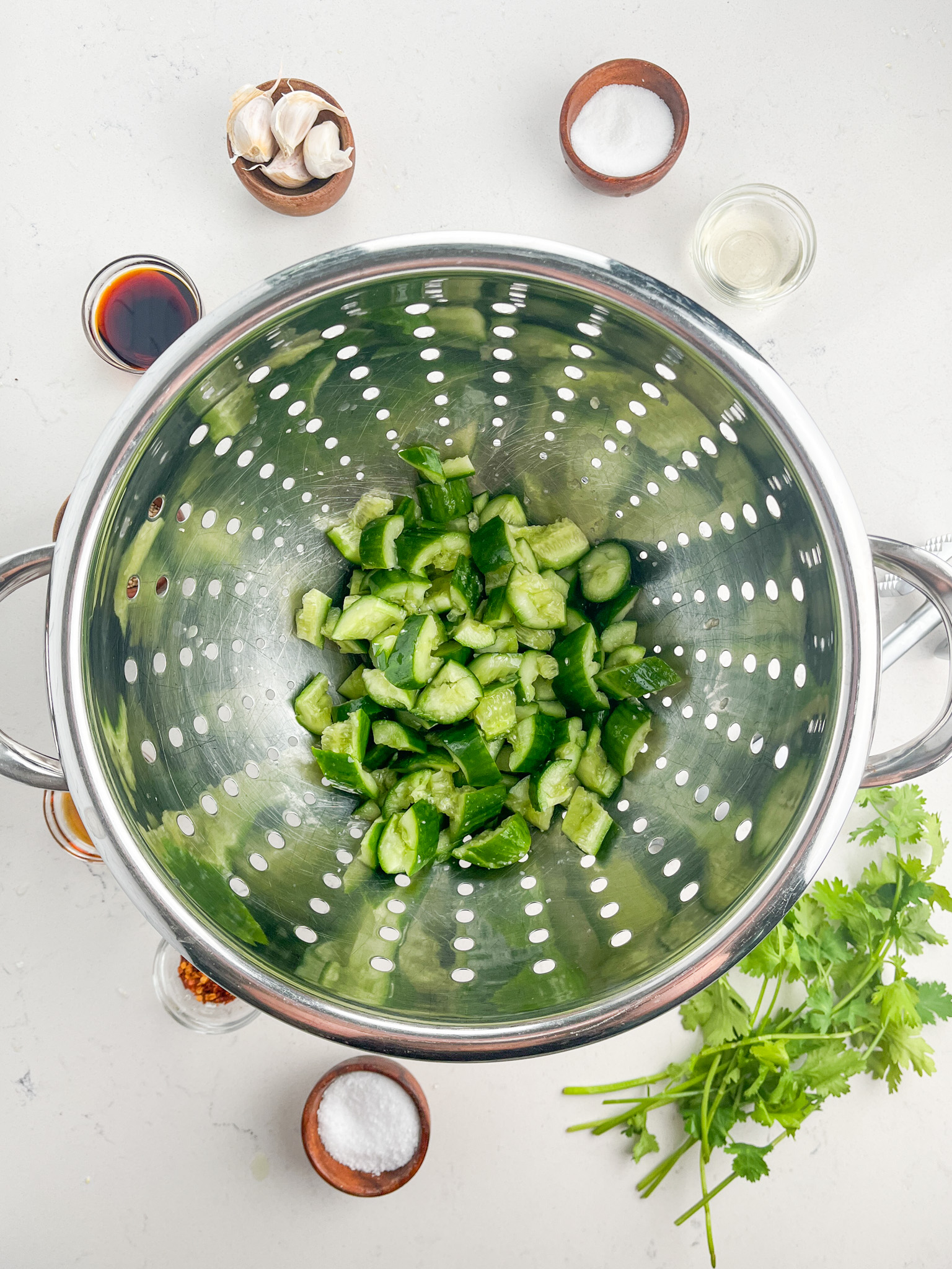 Smashed Cucumber Salad - Life's Ambrosia