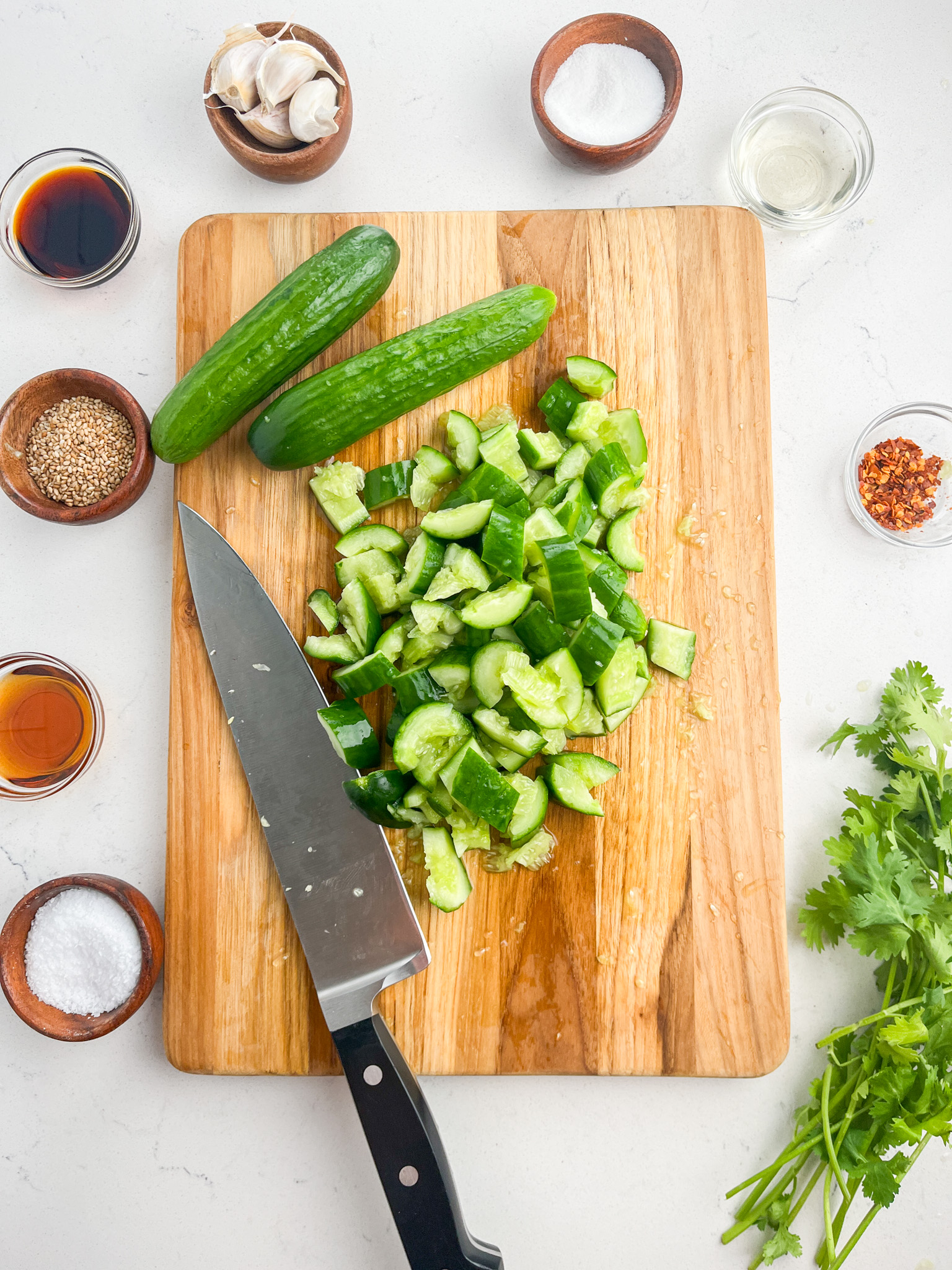 Smashed Cucumber Salad - Life's Ambrosia