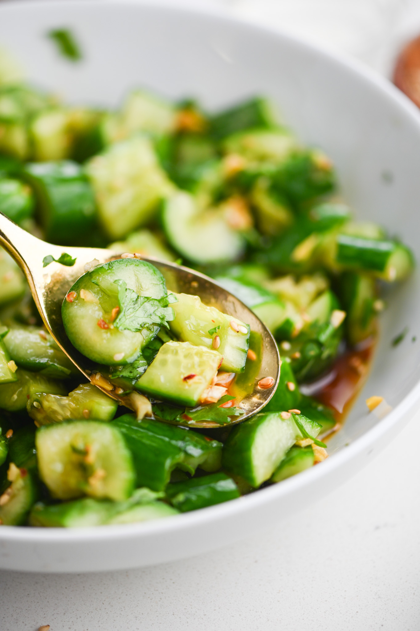 Smashed Cucumber Salad - Life's Ambrosia
