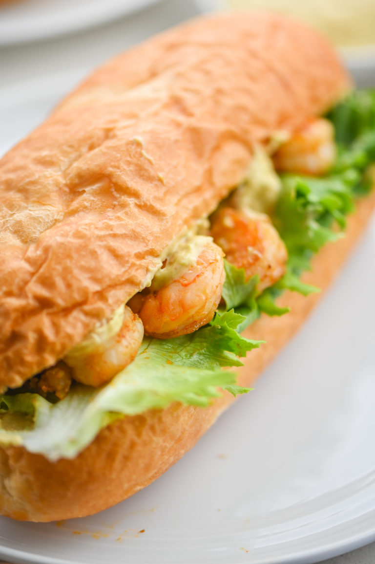 Spicy Shrimp Sandwich with Chipotle Avocado Mayonnaise - Life's Ambrosia