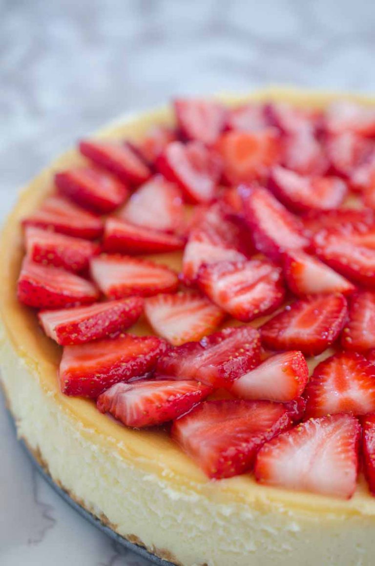 White Chocolate Strawberry Cheesecake - Life's Ambrosia