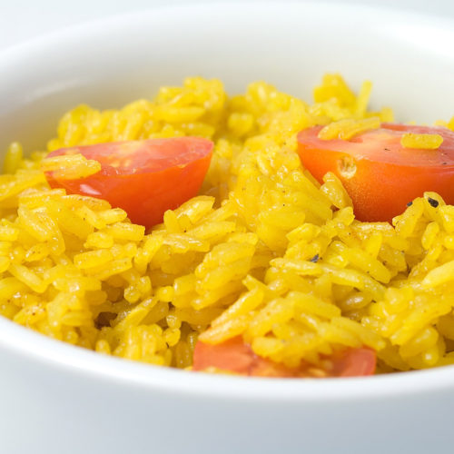 Yellow Rice with Cherry Tomatoes - Life's Ambrosia